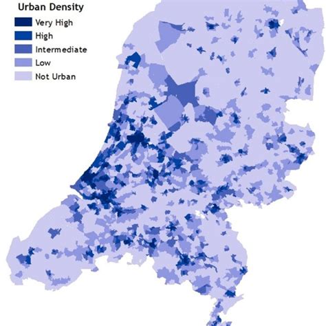 Urban Density Level Per Postal Code In The Netherlands Download