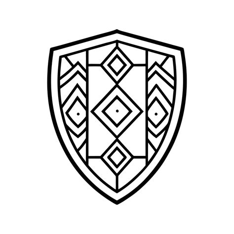 Black And White Geometric Shield Design Abstract Pattern 66928704
