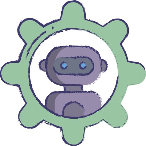 Settings Robot Hand Drawn Vector Illustration Vector Art At Vecteezy