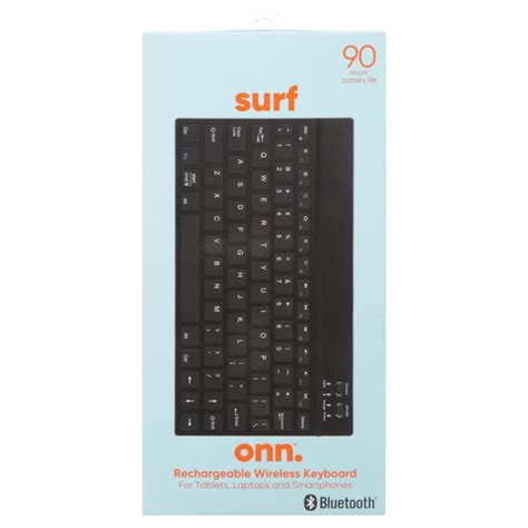 Onn Aluminum Bluetooth Wireless Keyboard For Apple And Samsung Tablets