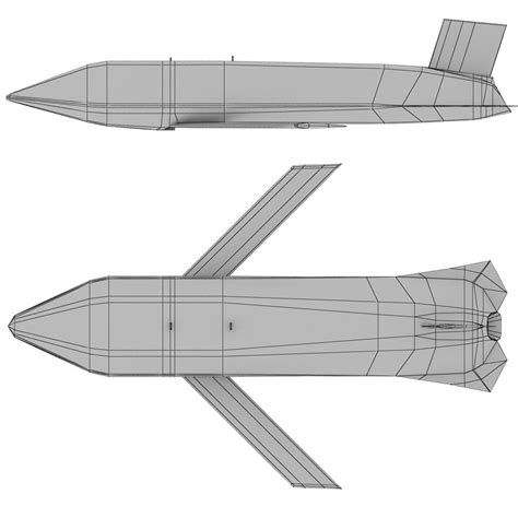 Jassm Agm 158 Missile Low Poly 3d Model 16 Max 3ds Obj Fbx Free3d