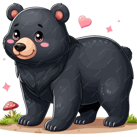 Premium Vector Cute Black Bear Vector Cartoon Illustration