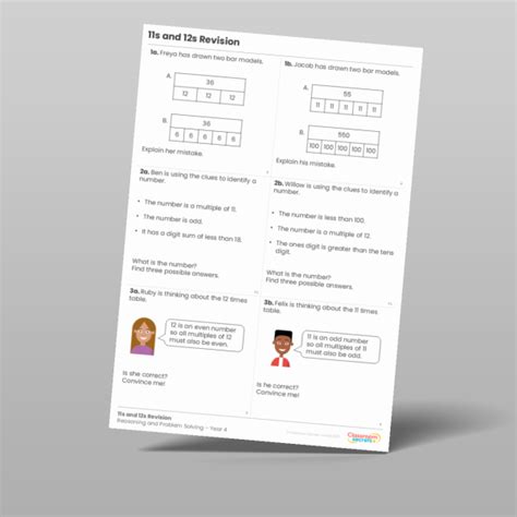 Year 4 11s And 12s Revision Reasoning And Problem Solving Resource Classroom Secrets