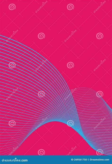 geometric background with wavy line pattern in bright pink color stock