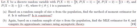 solved let x be a discrete random variable with