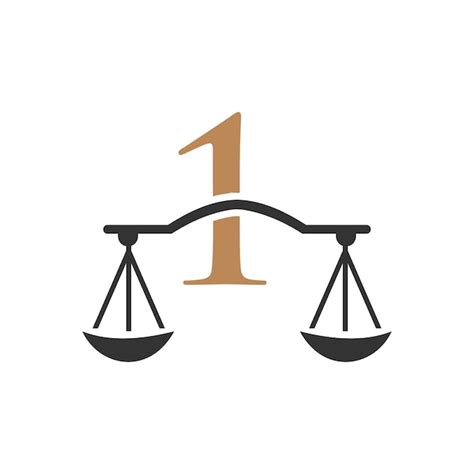 편지 1 법률 사무소 로고 디자인 변호사와 정의 변호사 기호 프리미엄 벡터