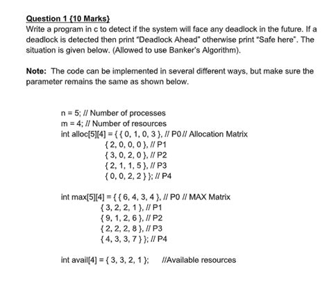 Solved Question 1 10 Marks Write A Program In C To Detect Chegg Com