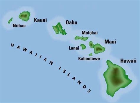 Map Of Hawaiian Islands Hawaii Islands Map With Names Hawaii Islands