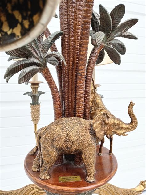 Monumental Vintage Maitland Smith Regency Brass Palm Tree Safari