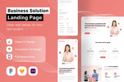 Business Solution Landing Page Ux And Ui Kits Ft Website