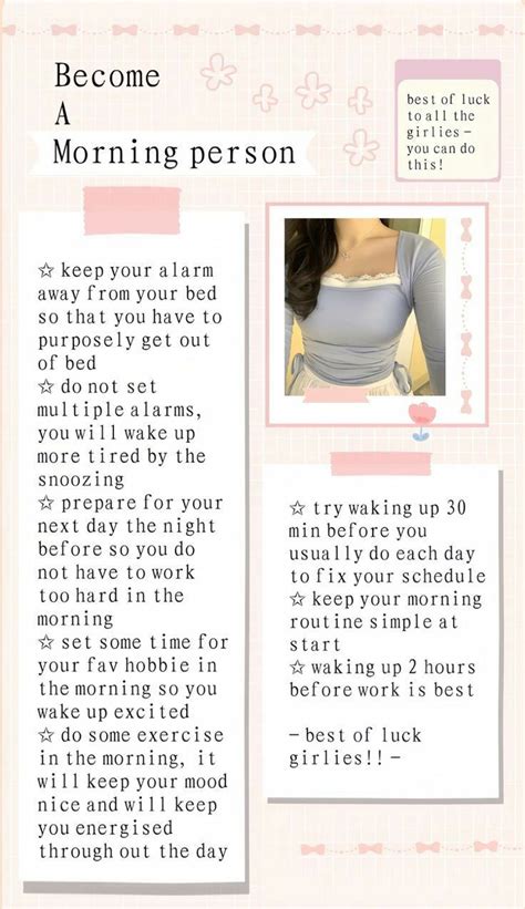 Morning Person Tips School Morning Routine Self Improvement Tips