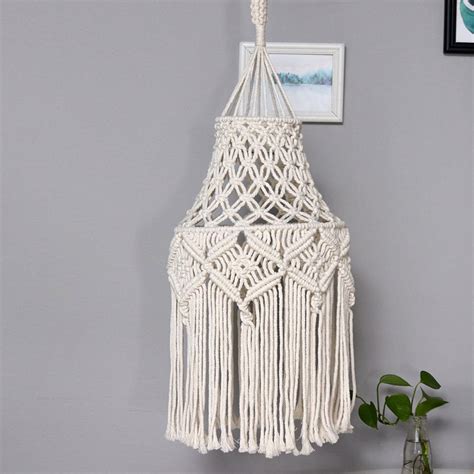 Boho Macrame Lampshade Macrame Lamp Shade Bohemian Decoration Chandelier Shades For Bedroom