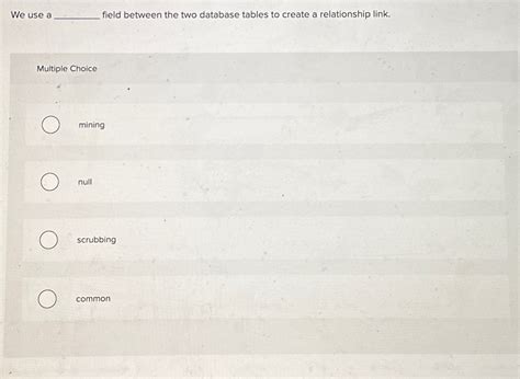 Solved We Use A Field Between The Two Database Tables To