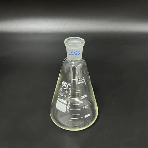 shuniu 원추형 플라스크 표준 접지 입 용량 250ml 조인트 19 26 표준 접지 입구가 있는 삼각 플라스크