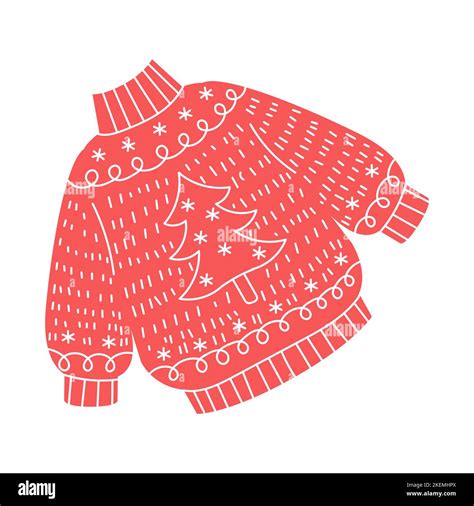 Ugly Sweater Flat Vector Illustration Isolated On White Background