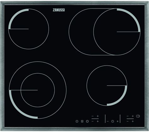 ZANUSSI ZEV6646XBA Electric Ceramic Hob - Black & Stainless Steel Fast ...