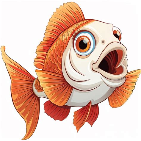 Premium Photo A Cute Fish With White Background