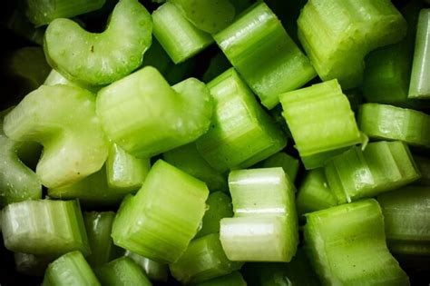 Premium Photo Slices Of Juicy Celery Macro Background