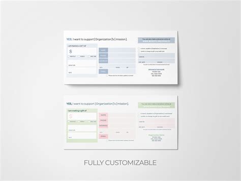 Donation Card Donor Reply Card Template Customizable Template Etsy