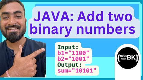 Add Two Binary Numbers And Print The Result In Java Java Programming
