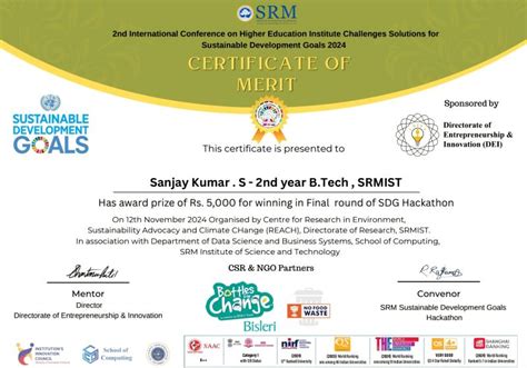 Hackathon Innovation Sustainability Agrovisionaries Srmsdg Gratitude… Sanjay Kumar