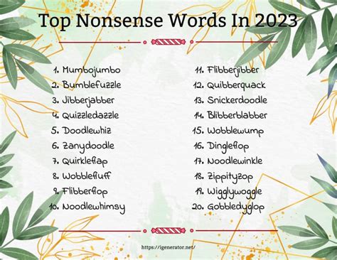 nonsense word generator 500 nonsense word ideas