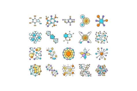 Molecular Science Chemistry Atom Icons Graphic By Stockvectorwin · Creative Fabrica