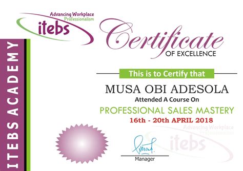 Best Professional Training Institution Itebs Academy