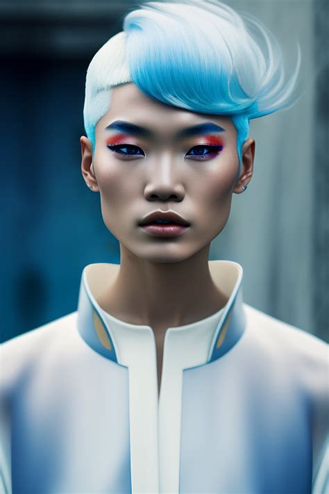 Lexica Portrait Of Haute Couture Beautiful Albino Asian Fashion Model