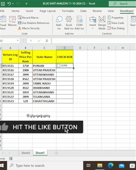 How To Insert A Checkbox In Excel Quick And Easy Ytshorts Ytshortsindia Excel Youtube