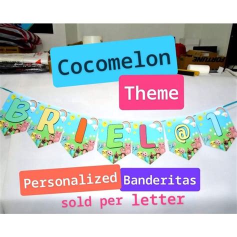 Cocomelon Banderitas Personalizedsold Per Letter Shopee Philippines