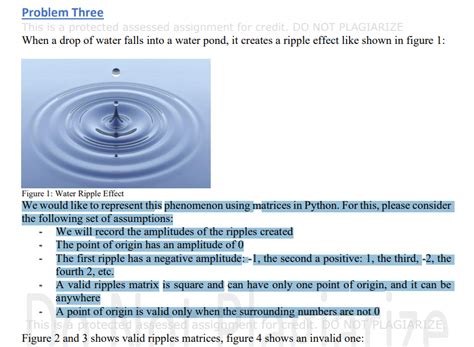 Problem Three This Is A Protected Assessed Assignment