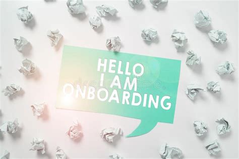 Hand Writing Sign Hello I Am Onboarding Word Written On Action Process