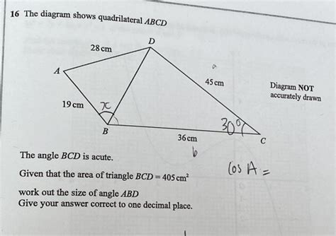 Solved The Diagram Shows Quadrilateral Abcd Agram Not Urately Drawn