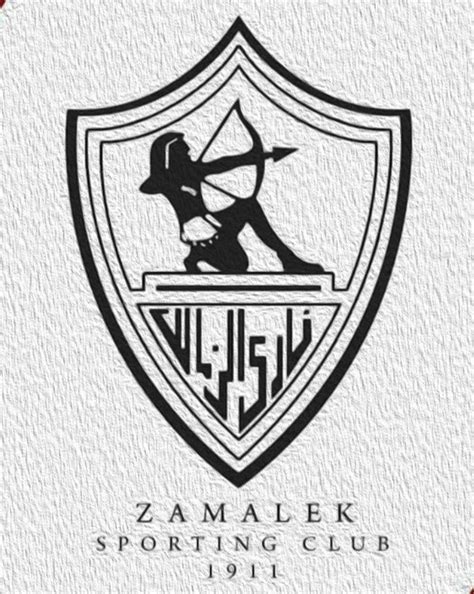 Zamalek Sc 1911 Logo In Black And White Zamalek Sc Flag Al Nassr