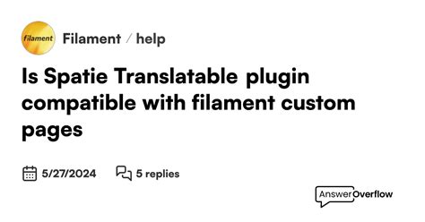 Is Spatie Translatable Plugin Compatible With Filament Custom Pages