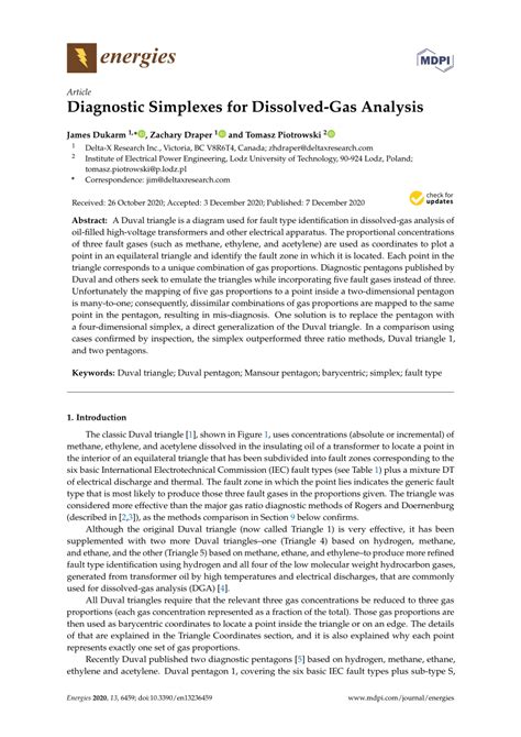 Pdf Diagnostic Simplexes For Dissolved Gas Analysis