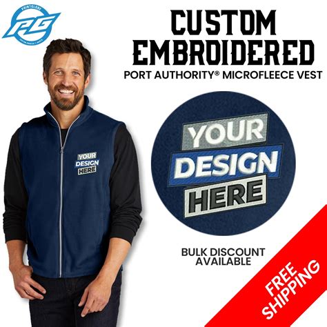Port Authority® Microfleece Custom Embroidered Fleece Vest Custom