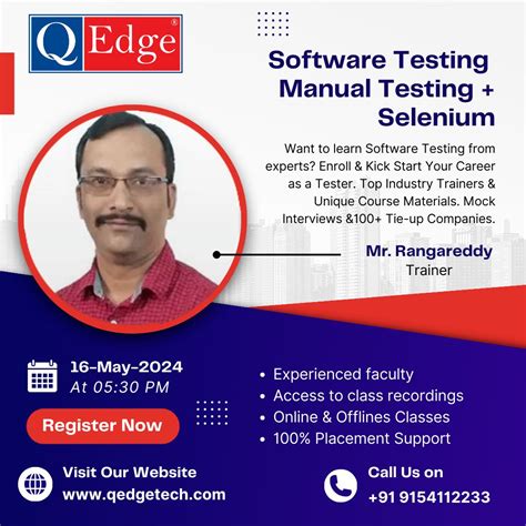 Qedge Technologies Starts Software Testing With Trainer Mr Rangareddy Qedge Technologies