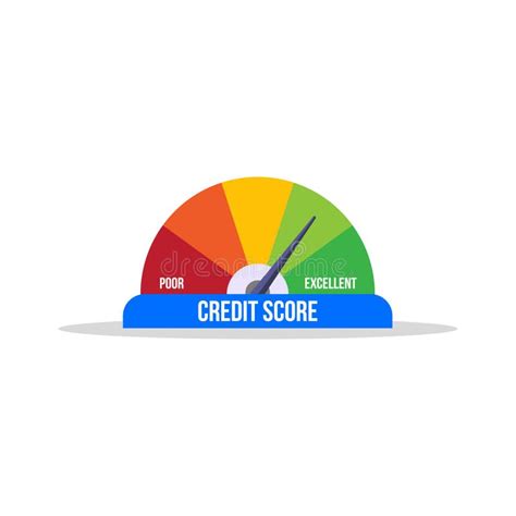 Speedometer Indicator With Color Levels Credit Score Arrow Stock