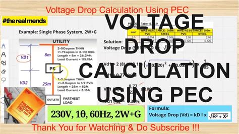 Paano Mag Solve Ng Voltage Drop Calculation Using Philippine Electrical Code Pec Youtube