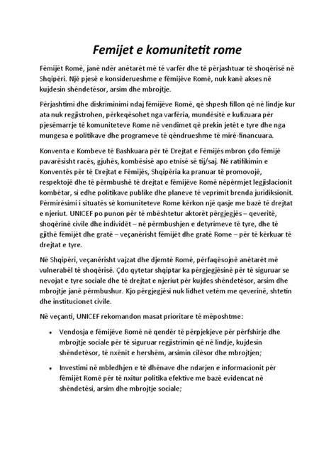 Femijet E Komunitetit Rome Pdf