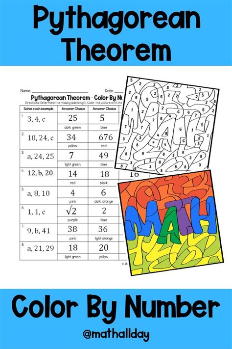 Pythagorean Theorem Coloring Activity