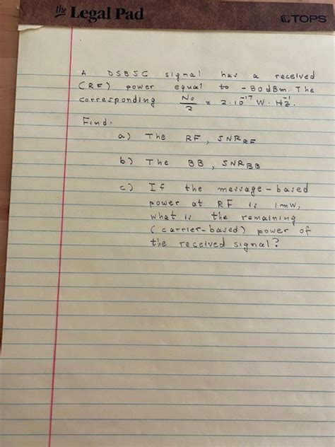 solved note that bb snr is the snr post detection rf snr is