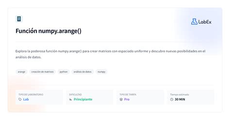 Función Numpyarange Labex