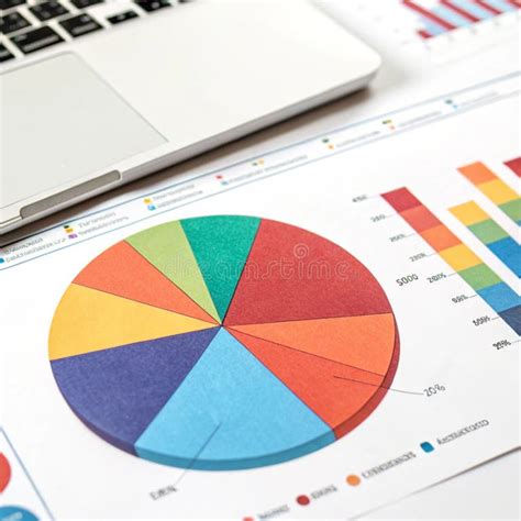 Colorful Pie Chart Representing Data Isolated On White Background Stock Illustration