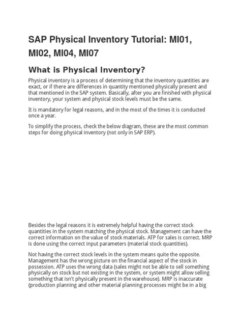 Physical Inventory In Sap Pdf Inventory Business