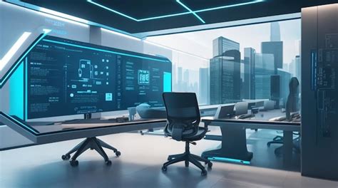 Premium Ai Image Hightech Office Of Tomorrow