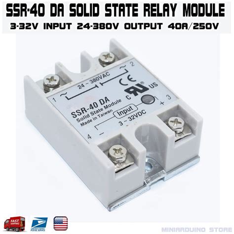 Ssr 40da Solid State Relay Module 3 32v Dc Input 24 380vac 40a