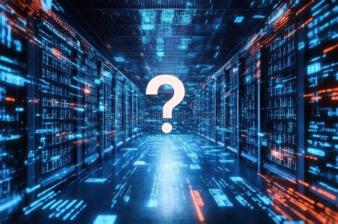 Digital Question Mark Symbol Surrounded By Floating Data Elements Stock Image Image Of